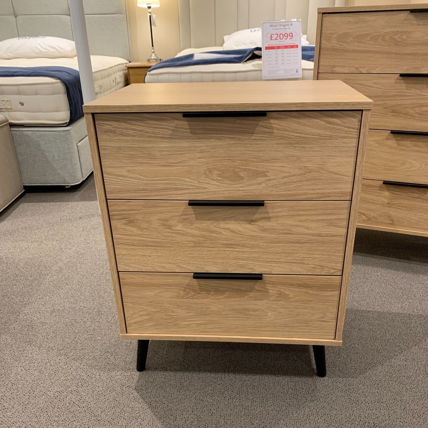 NOVARA 3 Drawer Midi Chest - CASA