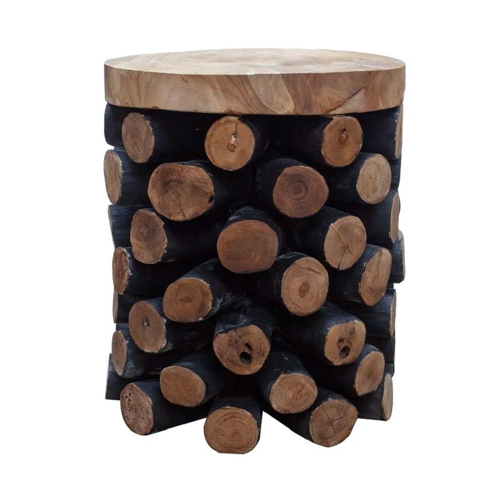 Pineapple Teak Stool - CASA